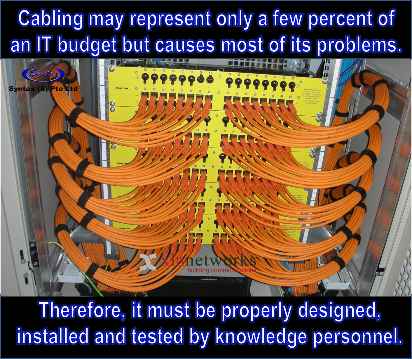 Beautiful cable designed installed & tested XIN NETWORKS - Xin Networks